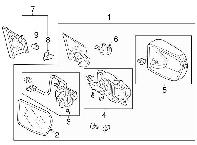 2007-2011 Honda CR-V Housing Set, R *B536P* (Royal Blue Pearl) 76205 ...