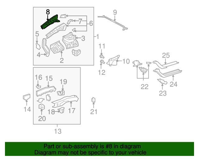 53733-07020 - Upper Reinforced For 2007-2012 Lexus ES350 | Lexus OE Parts