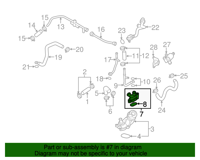 059-121-506-H - Engine Coolant Outlet Flange 2013-2016 Audi | Audi OEM ...