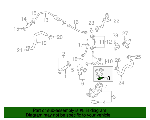 2013-2016 Audi Engine Coolant Outlet Gasket 059-121-149-E | Audi USA Parts