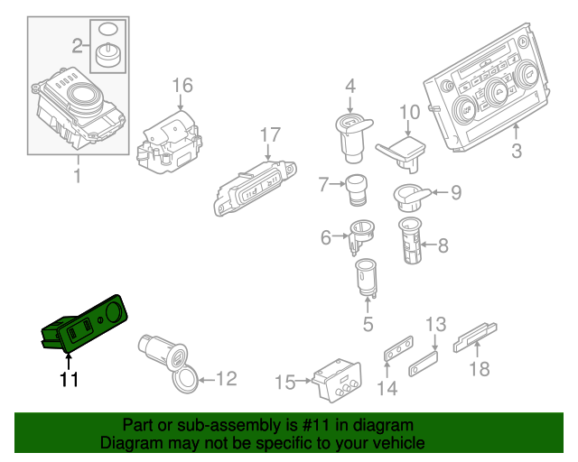 Genuine OEM Control Switch Part# LR061059 Fits 2015-2019 Land Rover: Up ...