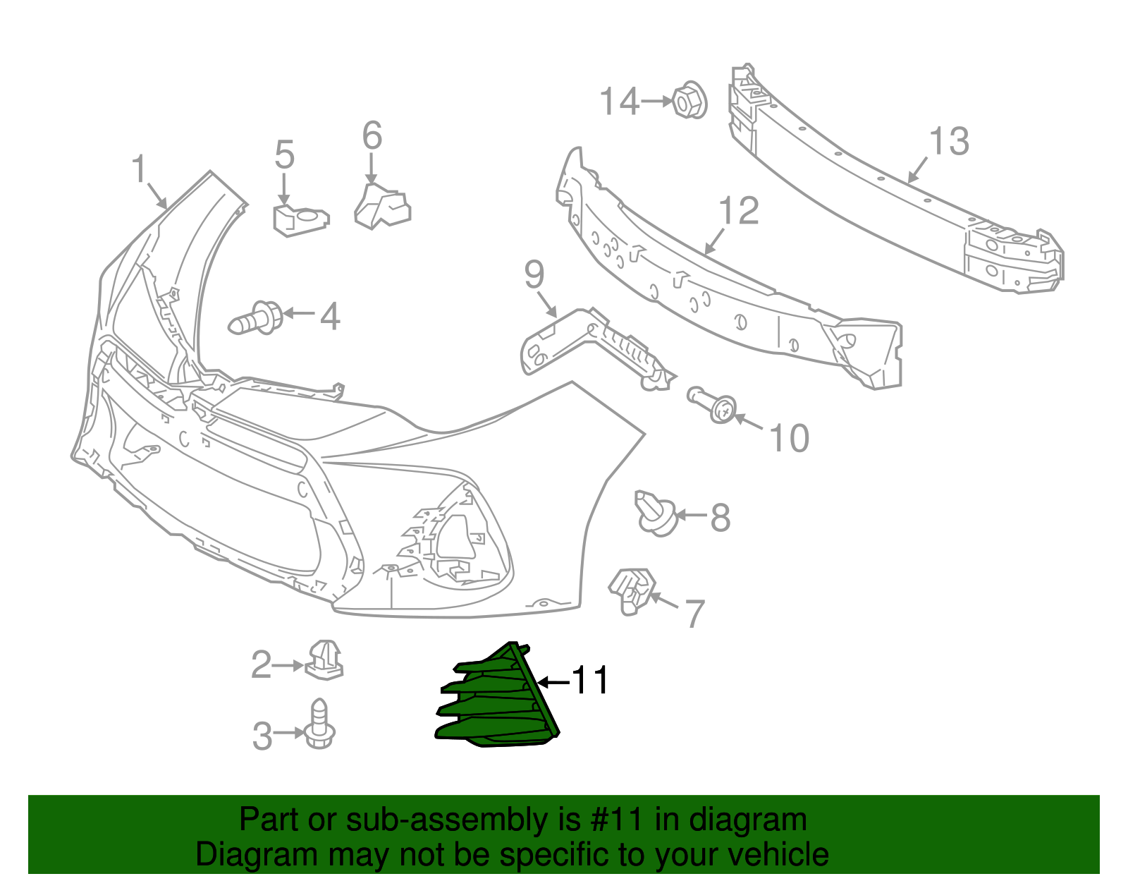 2017-2019 Toyota Corolla Bracket Fog Lamp - PASSENGER SIDE 81481-02681 ...