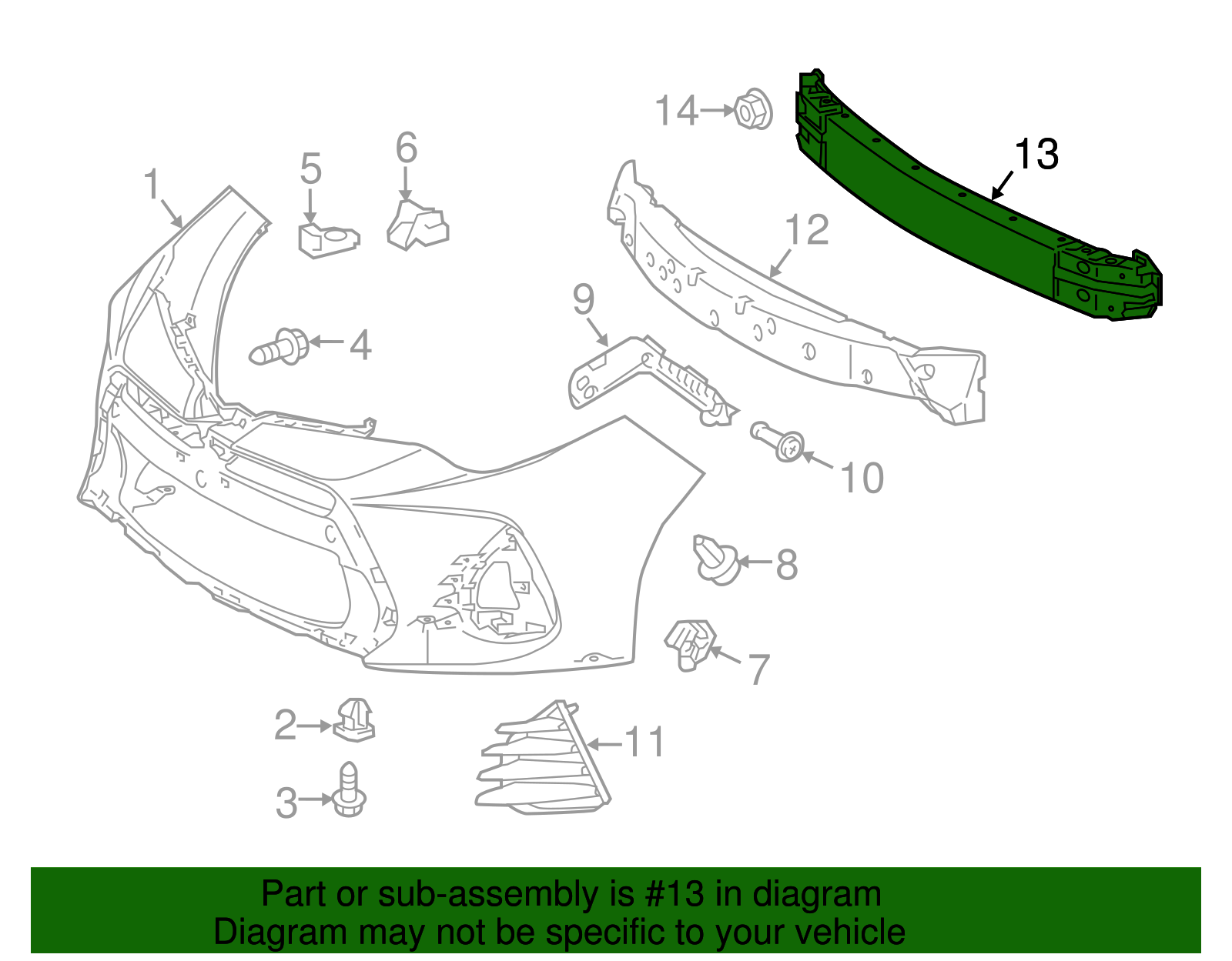 2017-2019 Toyota Corolla Impact Bar 52021-02240 | Toyota Parts Center