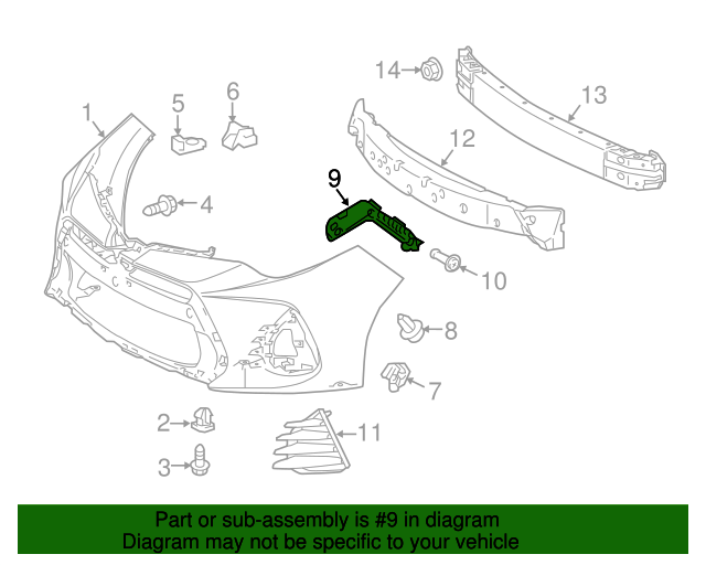 2017-2019 Toyota Corolla Side Retainer 52116-02330 | OEM Parts Online