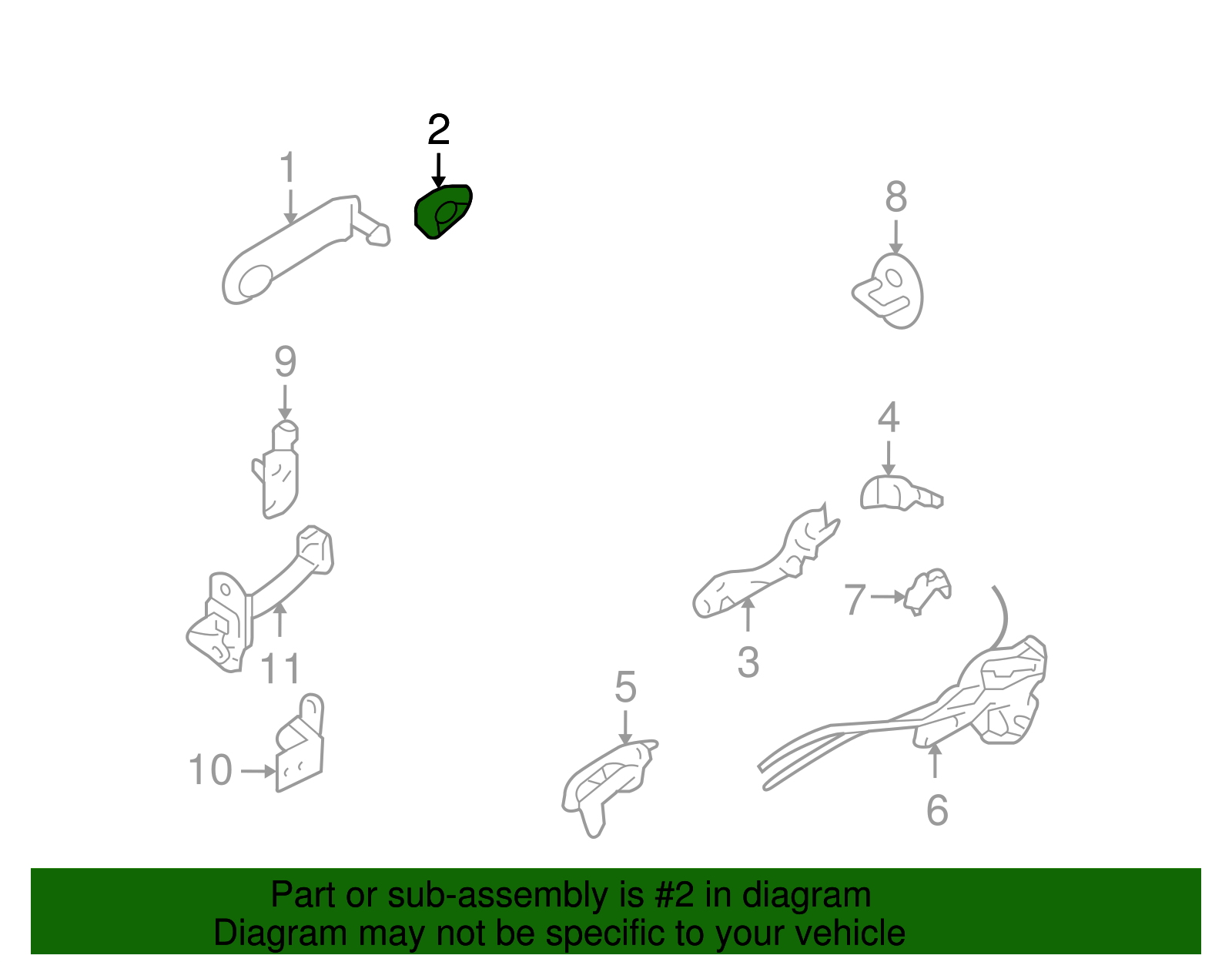 2007-2012 Hyundai Santa Fe Handle, Outside 83652-2B000 | Retail ...