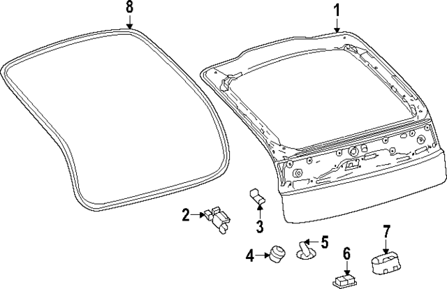 OEM 2023-2024 Toyota Lift Gate Part # 67005-47560 | Modern Toyota Parts