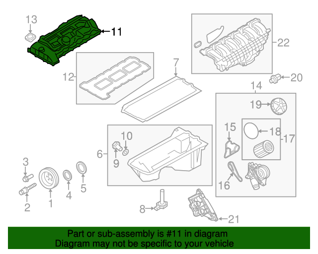 OEM BMW Valve Cover Part# 11127570292 | BMW Parts Center