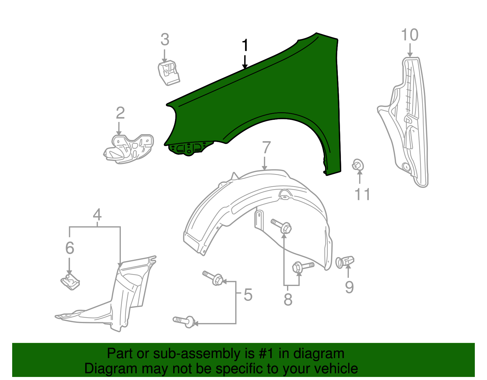 2010-2014 Volkswagen Jetta Fender 1K9-821-022 | Retail Performance Auto ...