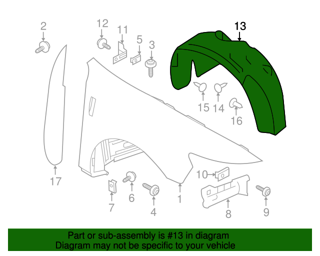 Genuine OEM Ford Part - Guard Front Splash 8A5Z-16103-A | Genuine OEM ...
