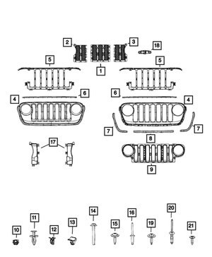 2020-2024 Jeep Texture Grille 6KN34RXFAB | My Mopar Parts