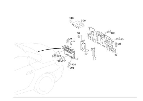 Control Modules and Relays in Load Compartment for 2009 Mercedes-Benz ...