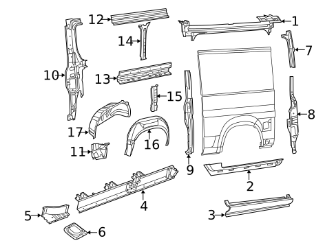 Inner Structure for 2018 Ram ProMaster 2500 | Mopar Parts Canada