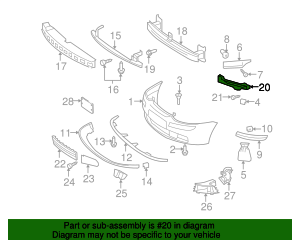 1K0-807-890-A - Bumper Guide Bracket 2006-2009 Volkswagen Rabbit ...