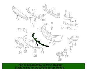 2008 Volkswagen R32 Spoiler Retainer Plate 1K0-805-915-C-9B9 | VW ...
