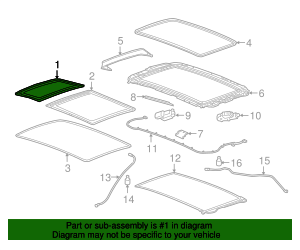 2018-2020 Buick Regal TourX Sunroof Window 39129301 | GMPartsDirect.com