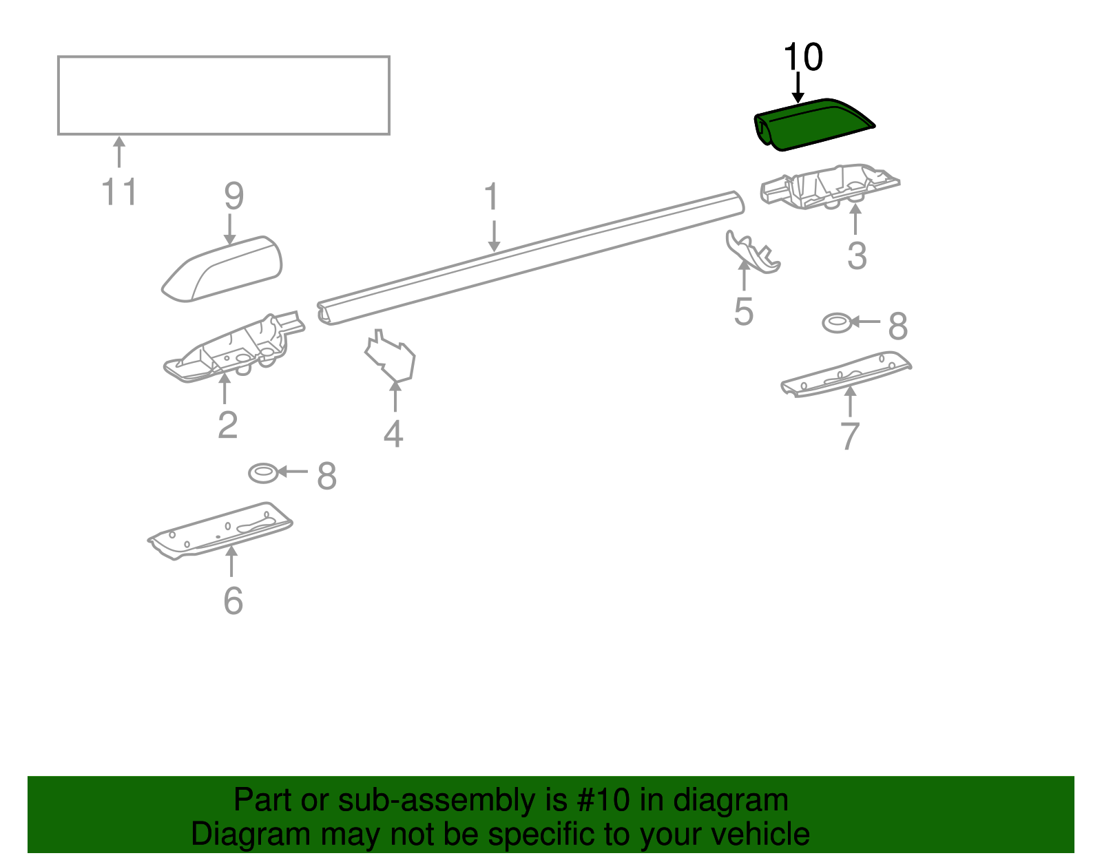 2010-2024 Toyota 4Runner Roof Rack Cover (Left, Rear) 63494-35030 ...