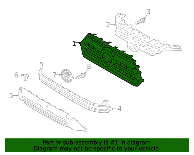 2019-2023 Toyota RAV4 Upper Grille 53111-0R130 | Toyota Parts Center