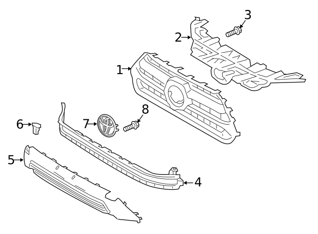 2019-2021 Toyota RAV4 Upper Grille 53112-0R130 | Toyota Parts Center