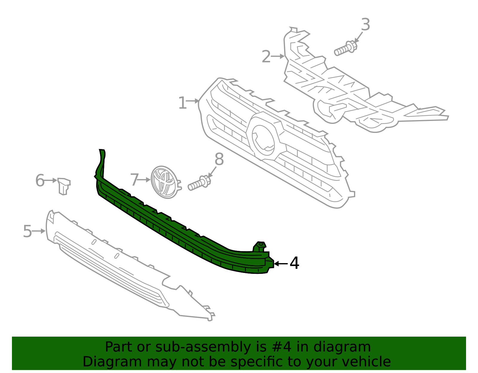 2019-2024 Toyota RAV4 2019-2024 Toyota RAV4 - Center Grille 53112-0R170 ...