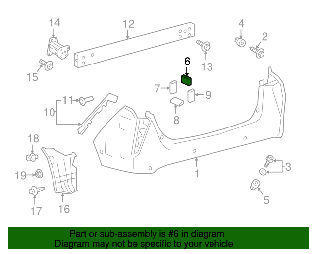 2016-2020 Toyota Bumper Cover Pad 52462-47030 | Toyota Parts Center