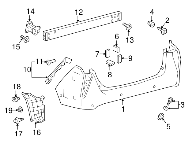 52575-47040 - Side Retainer 2016-2018 Toyota Prius | Bam Wholesale Parts