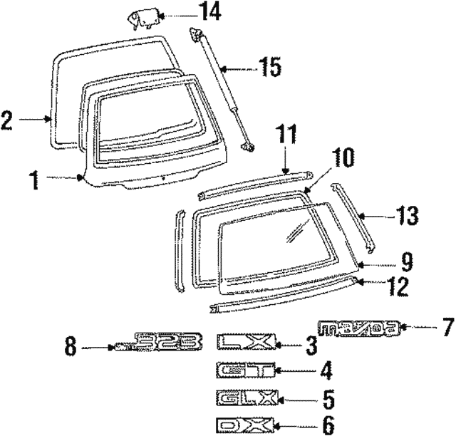1986-1989 Mazda 323 Nameplate Bf67-51-720a