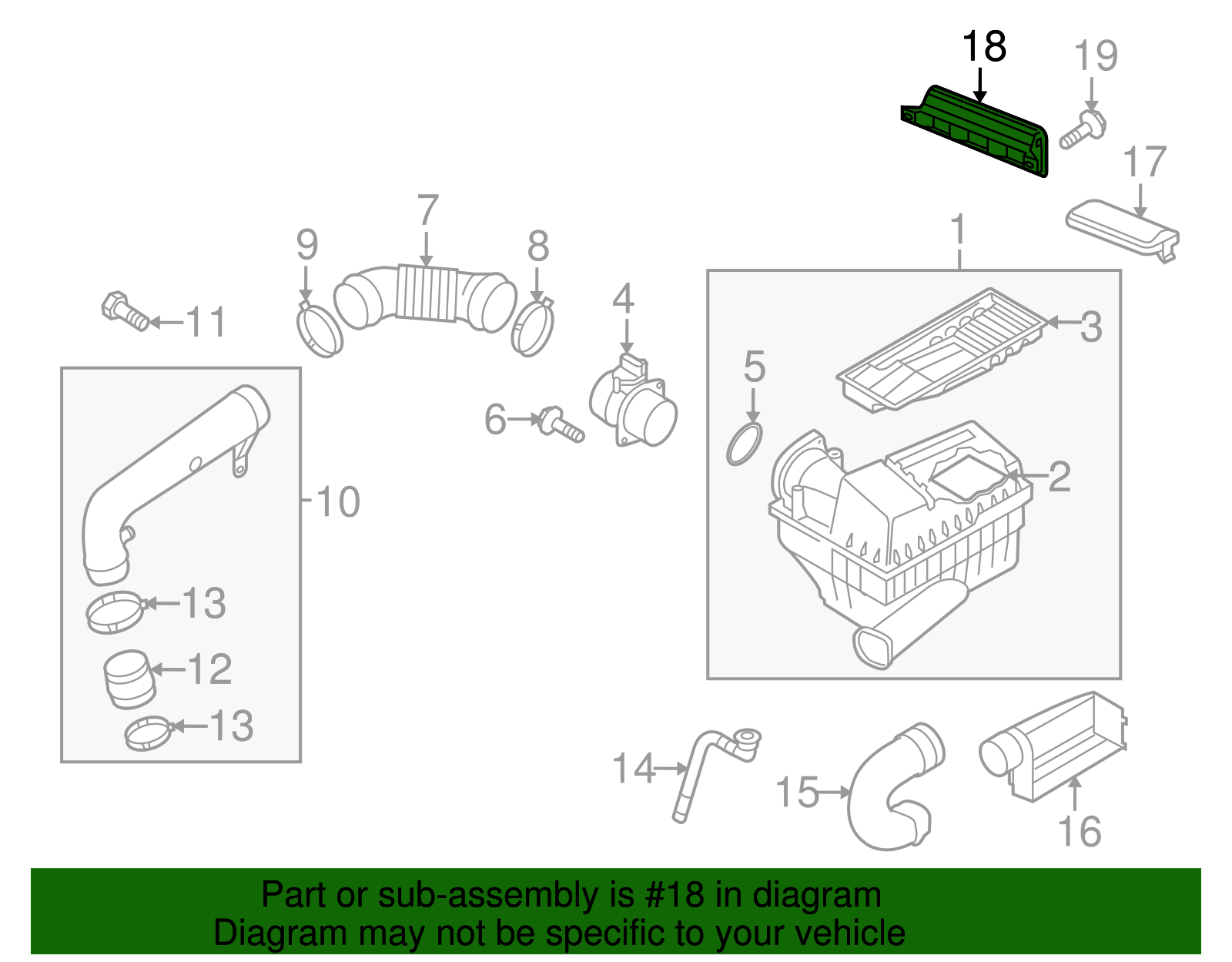 2006-2018 Volkswagen Air Inlet Duct 7N0-805-971-9B9 | vwpartscenter
