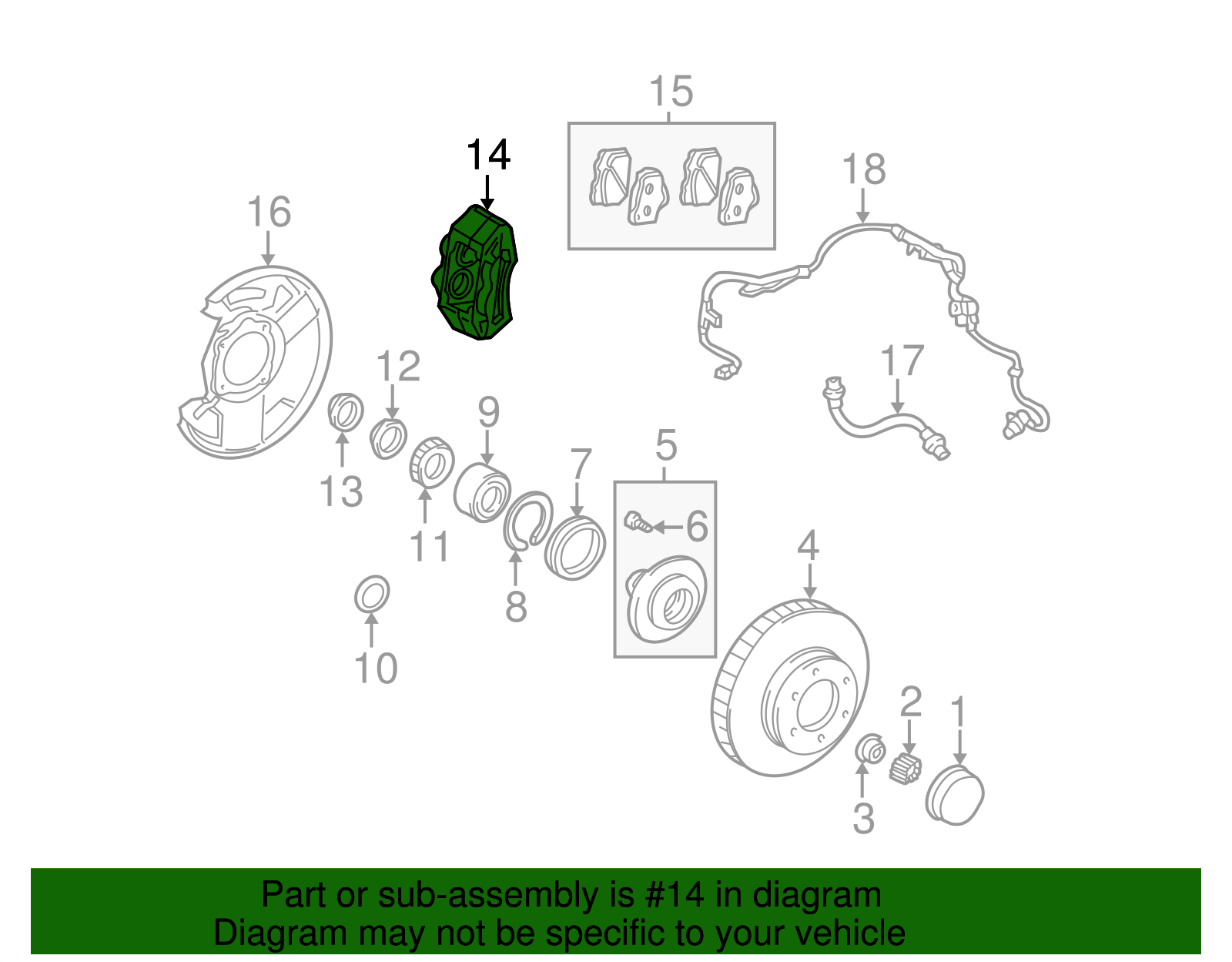 2003-2009 Toyota Disc Brake Caliper (Right, Front) 47730-0C022 ...