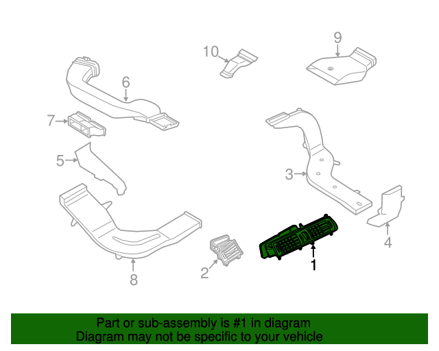 2010-2017 BMW Dashboard Air Vent 64-22-9-142-584 | AutoNationParts.com