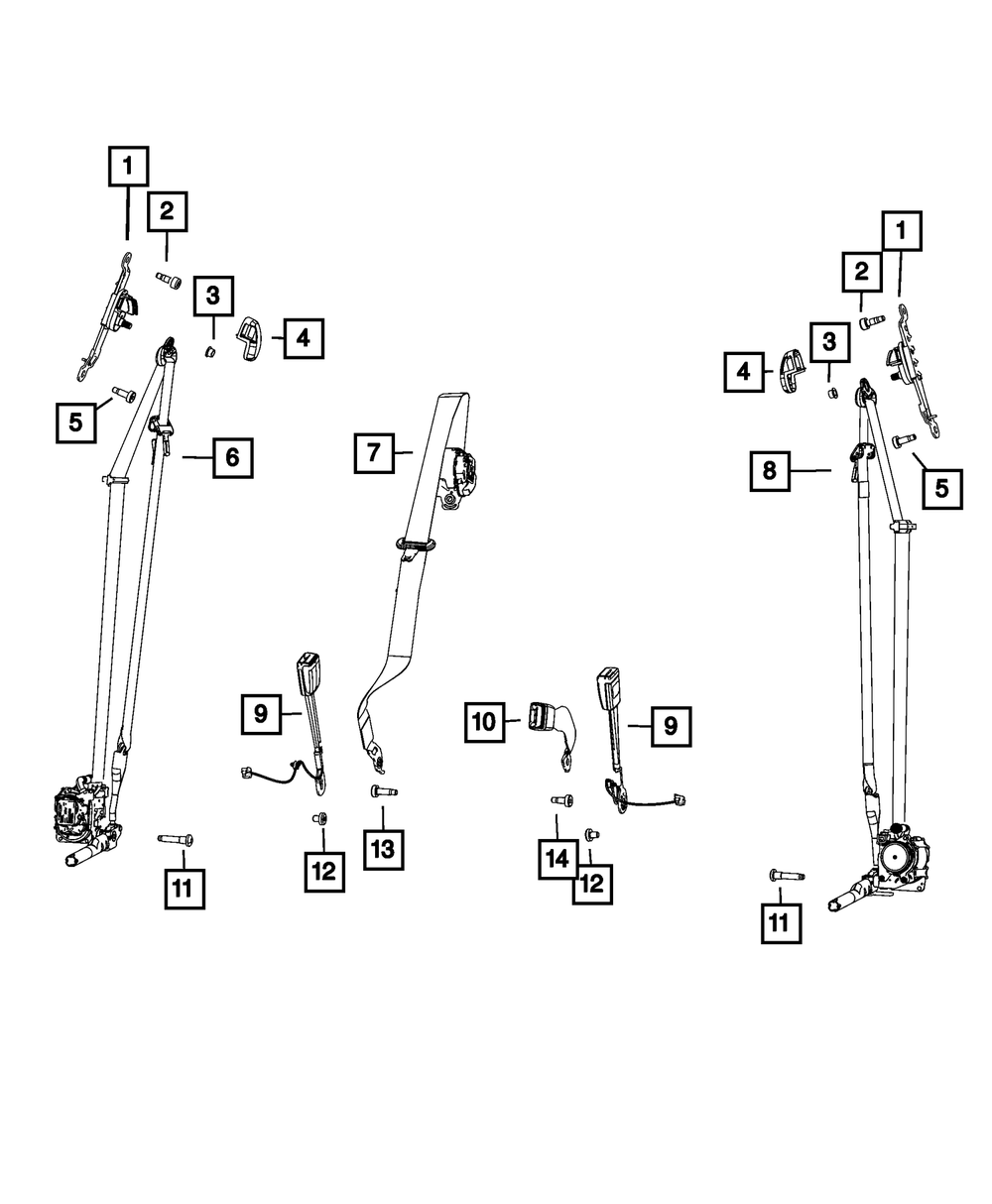 5LA64HL1AB - Seat Belt Turning Loop Adjuster 2019-2022 Ram 1500 | Big 3 ...