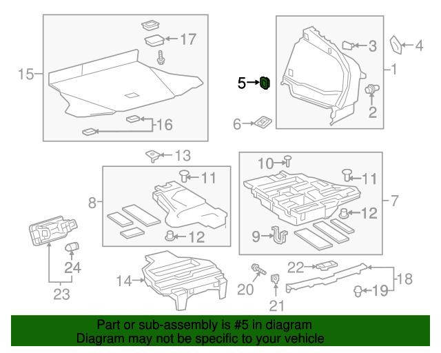 2004-2023 Toyota Side Trim Panel Hook 58460-33020 | Toyota Parts Center