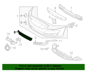 2014-2016 Volvo S80 Lower Grille 31323992 | TascaParts.com