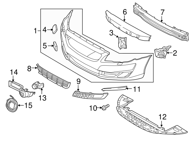 2014-2016 Volvo S80 Lower Grille 31323992 | TascaParts.com