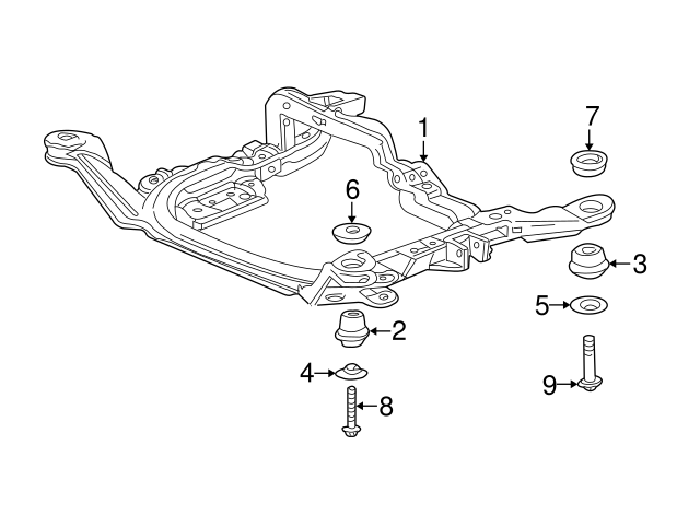 2001-2006 GM Drivetrain and Front Suspension Frame 10339077 | QuirkParts