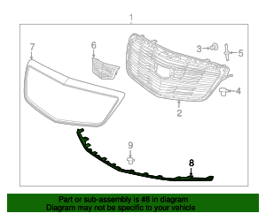 2015-2019 Cadillac ATS Front Bumper Fascia Lower Molding 22879656 GM ...