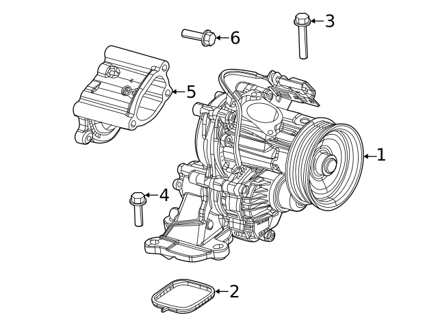 2019-2022 Jeep Cherokee Water Pump 4893618ag | TascaParts.com