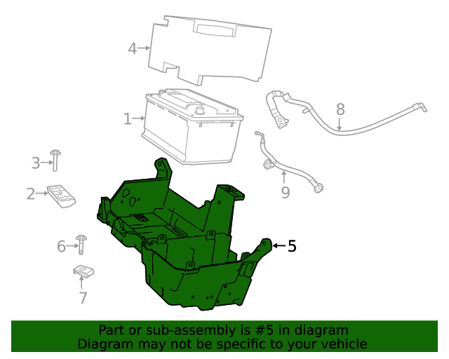 2019-2020 Ram Battery Tray - Driver's Side (LH) 68350659AC | TascaParts.com