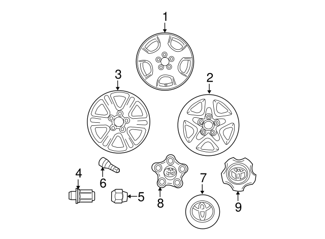 42611-48280 - Wheel 6 Spoke - 2004-2007 Toyota Highlander | OEM Genuine ...