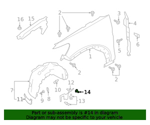 2020-2025 Ford Quarter Panel Splash Shield Nut -W719534-S300 ...