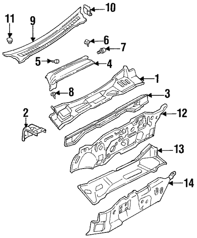 0K202-68865 - Baffle Retainer 1994-1997 Kia Sephia | Kia.Parts Store