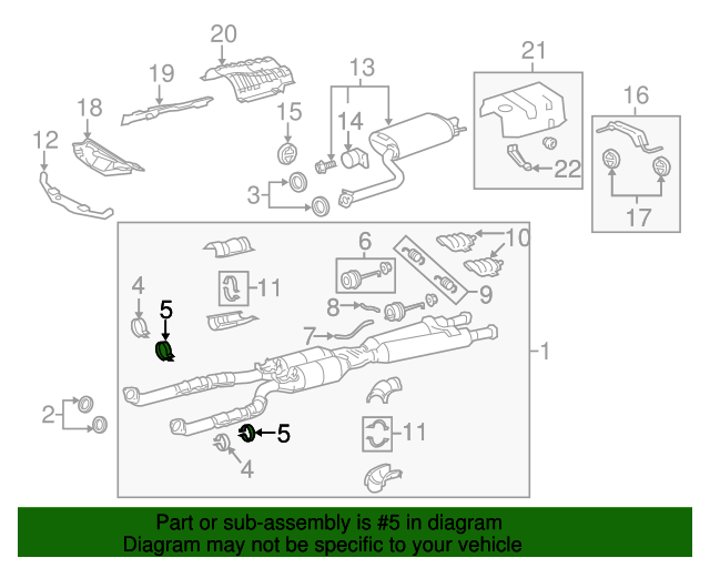 2005-2012 Lexus Exhaust Pipe Clamp 90080-46121 | OEM Vehicle Parts