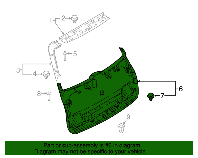 51-49-7-437-264 - Liftgate Trim 2017-2023 Mini Cooper Countryman ...