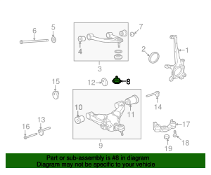 48304-0C030 - Suspension Control Arm Bumper (Left, Right, Front) - 2007 ...