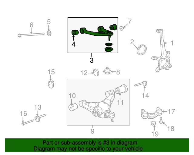 2007-2022 Toyota Suspension Control Arm (Left, Front, Upper) 48630 ...