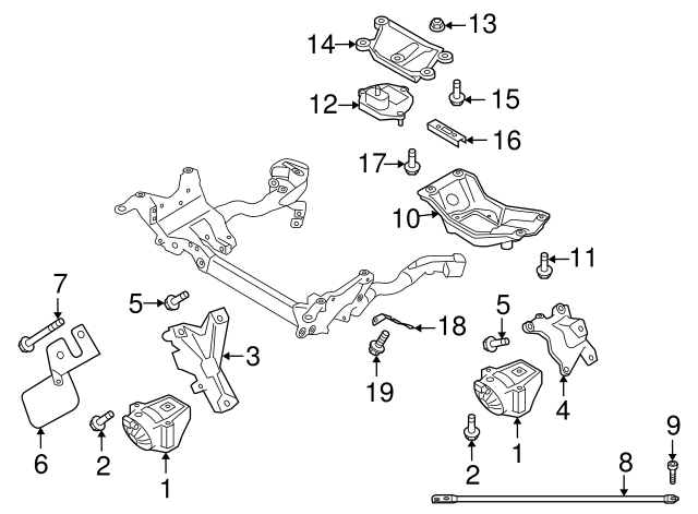 2010-2012 Audi Motor Mount 8R0-198-381-A | Audi OEM Parts
