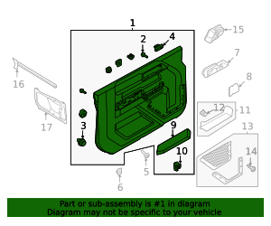 2021 Ford Bronco Door Trim Panel M2DZ-5423943-AA | TascaParts.com