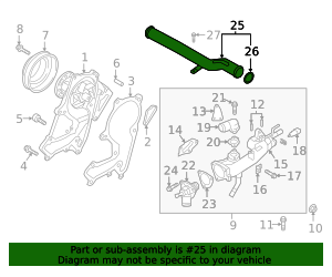 Genuine Water Inlet Pipe for 2010-2024 Hyundai | Part# 25460-3CAA0 ...