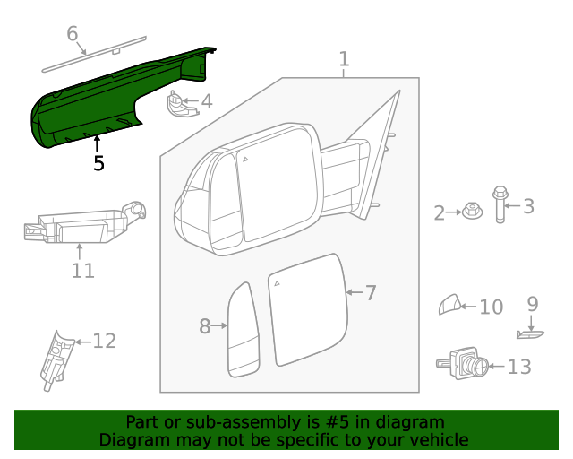 2019-2020 Ram 2500 Mirror Cover - Driver's Side (LH) 68460989AA ...