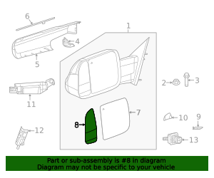 2019 Ram 2500 Mirror Glass - Driver's Side (LH) 68460949AA | TascaParts.com