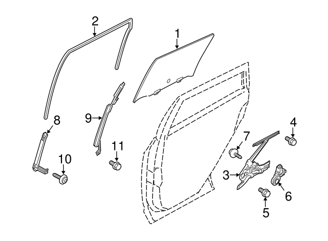 2011-2017 Nissan Juke Sash Channel 82384-1KA0B | Nissan Parts Store